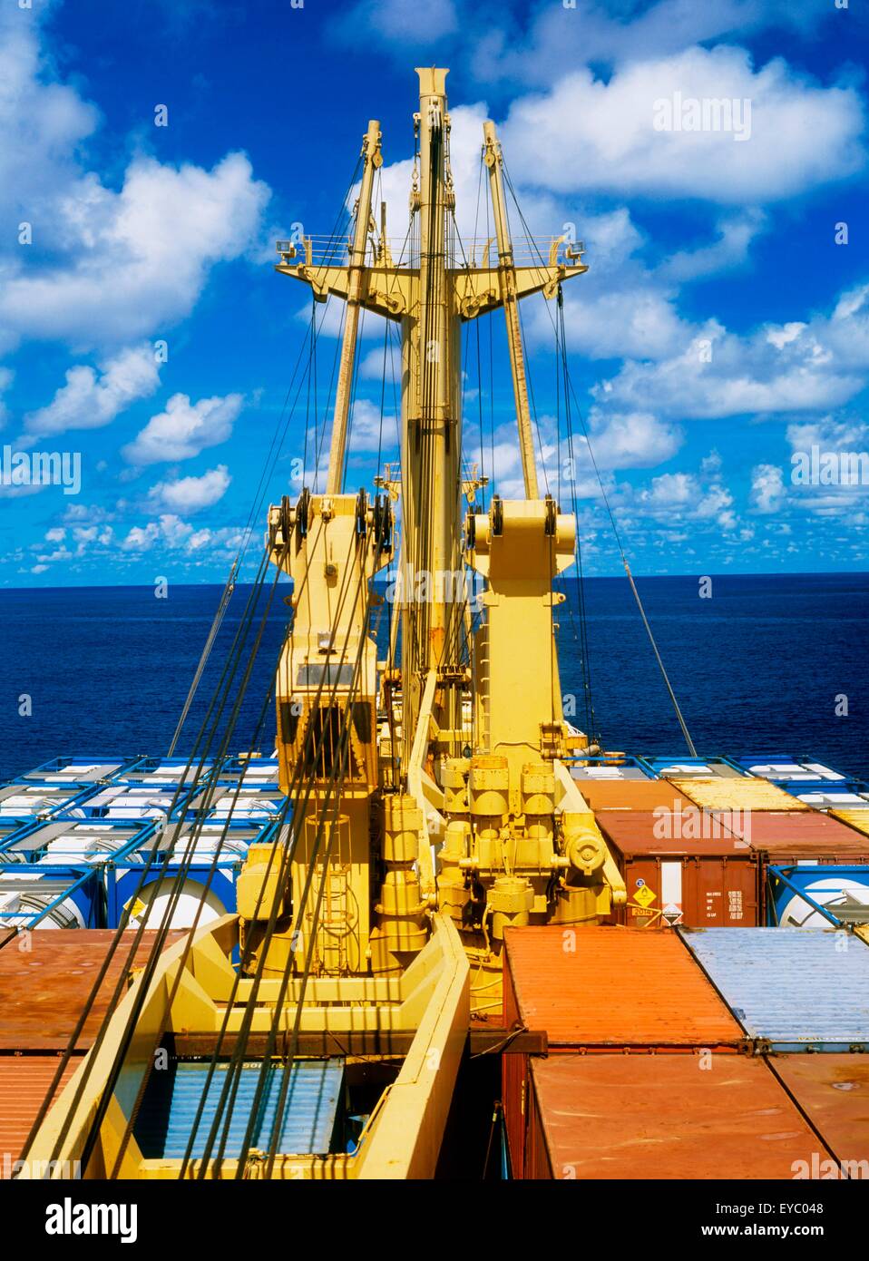 Container Ship; View To The Water From A Container Ship Stock Photo - Alamy