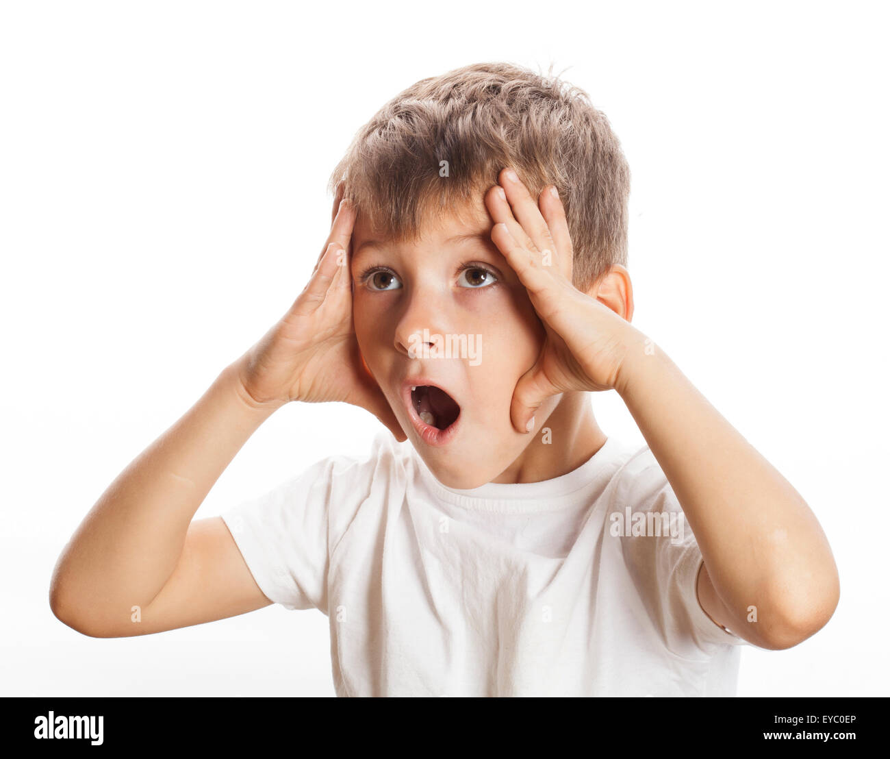 young pretty boy wondering face isolated gesture Stock Photo - Alamy