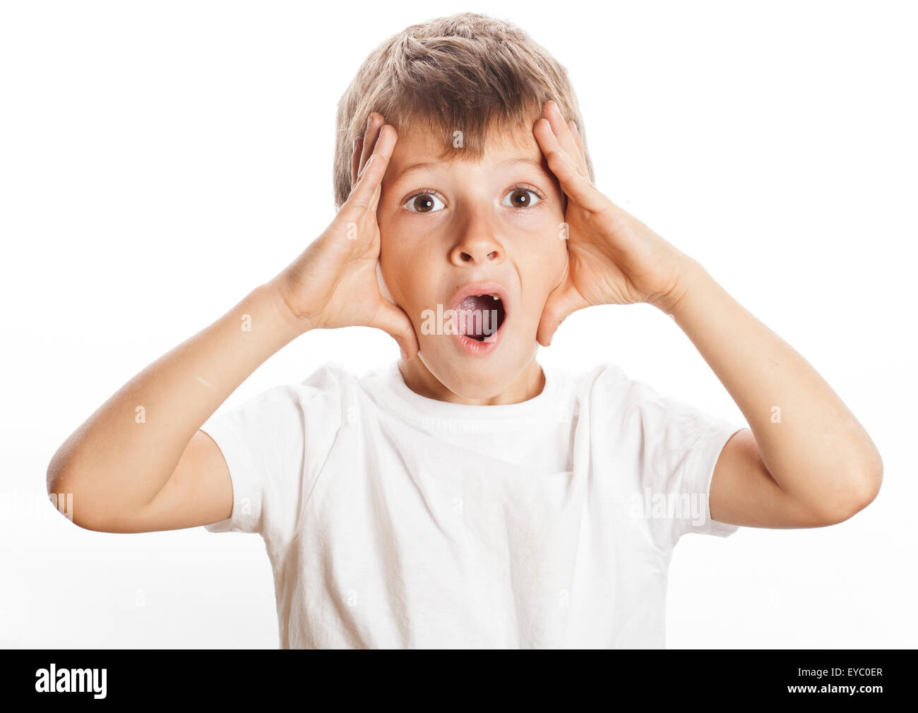 young pretty boy wondering face isolated gesture Stock Photo - Alamy