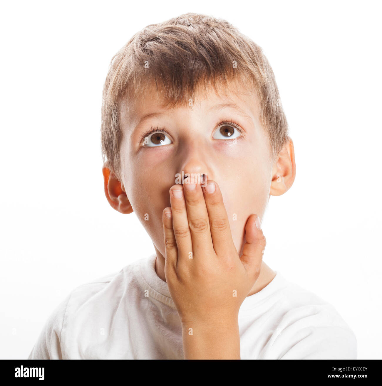 young pretty boy wondering face isolated gesture Stock Photo - Alamy