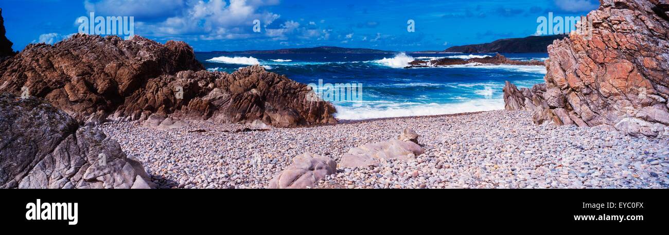 Pebble Beach,Inishowen, View Of Malin Head, Co Donegal,Ireland Stock ...