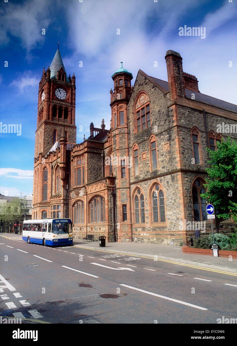 Guildhall, Derry, Co Derry, Ireland; 19Th Century Clock Tower And City ...