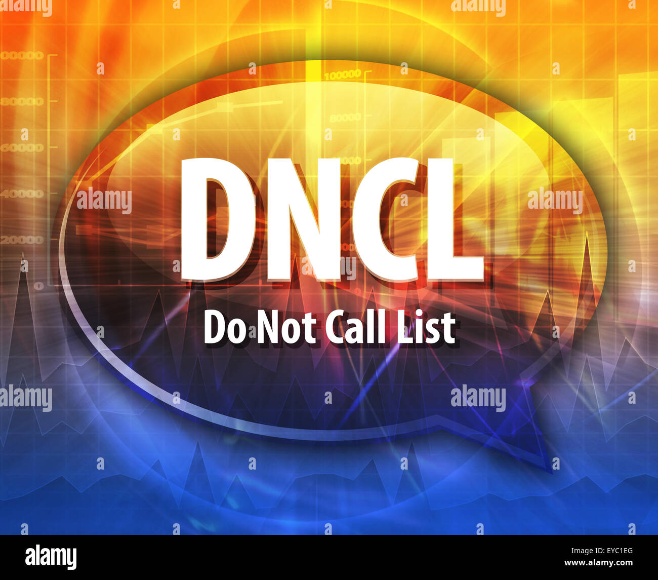 word speech bubble illustration of business acronym term DNCL Do Not Call List Stock Photo - Alamy