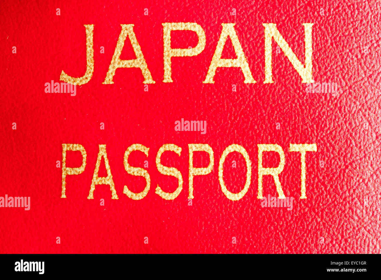 Japanese Passport wording "Japan Passport" Yellow lettering on red ...