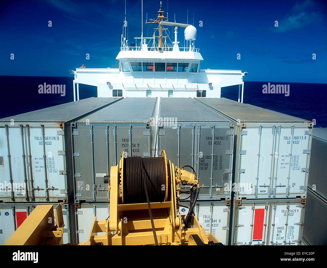 Container Ship; Container Ship At Sea Stock Photo - Alamy