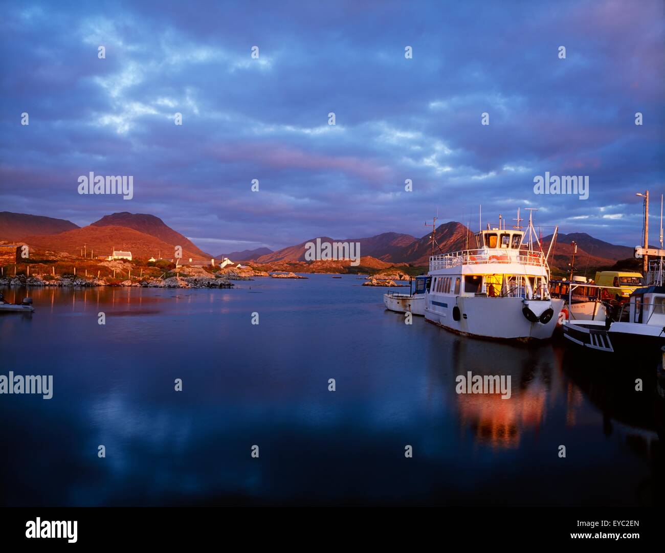 Ballinakill, Letterfrack, County Galway, Ireland; Boats In Harbour At ...