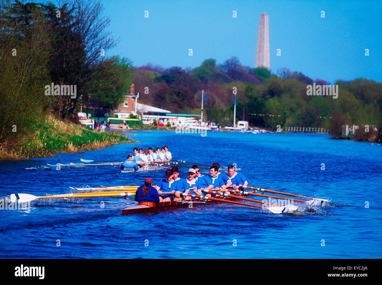River Liffey, Dublin, Co Dublin, Ireland; Trinity College Rowing Team ...
