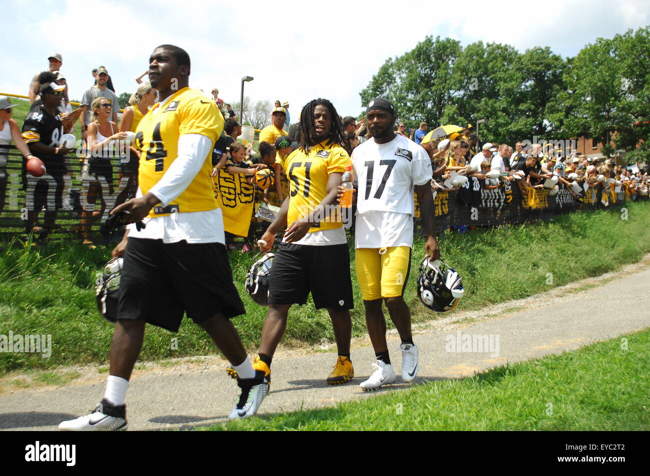 Latrobe, Pennsylvania, USA. July 26th, 2015: Sean Spence #51, and Eli ...