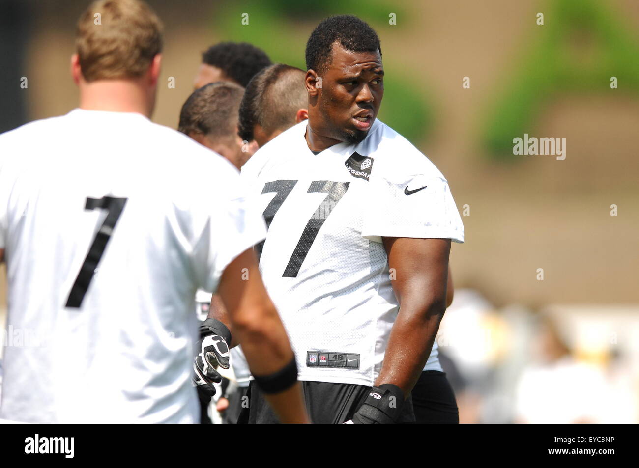 Latrobe, Pennsylvania, USA. July 26th, 2015: Marcus Gilbert #77 during ...