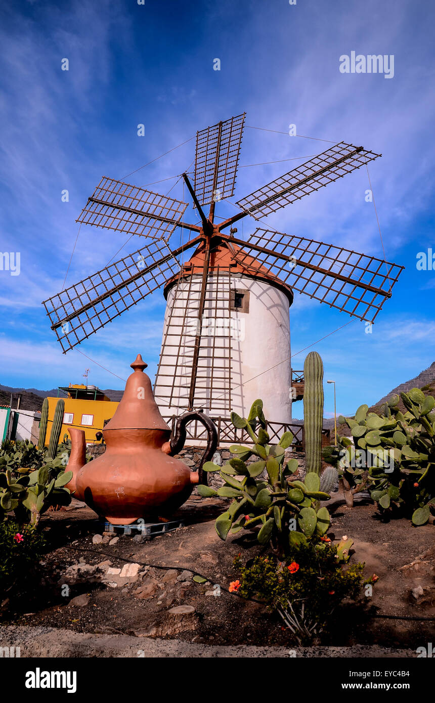 Vintage Wind Mill Stock Photo - Alamy