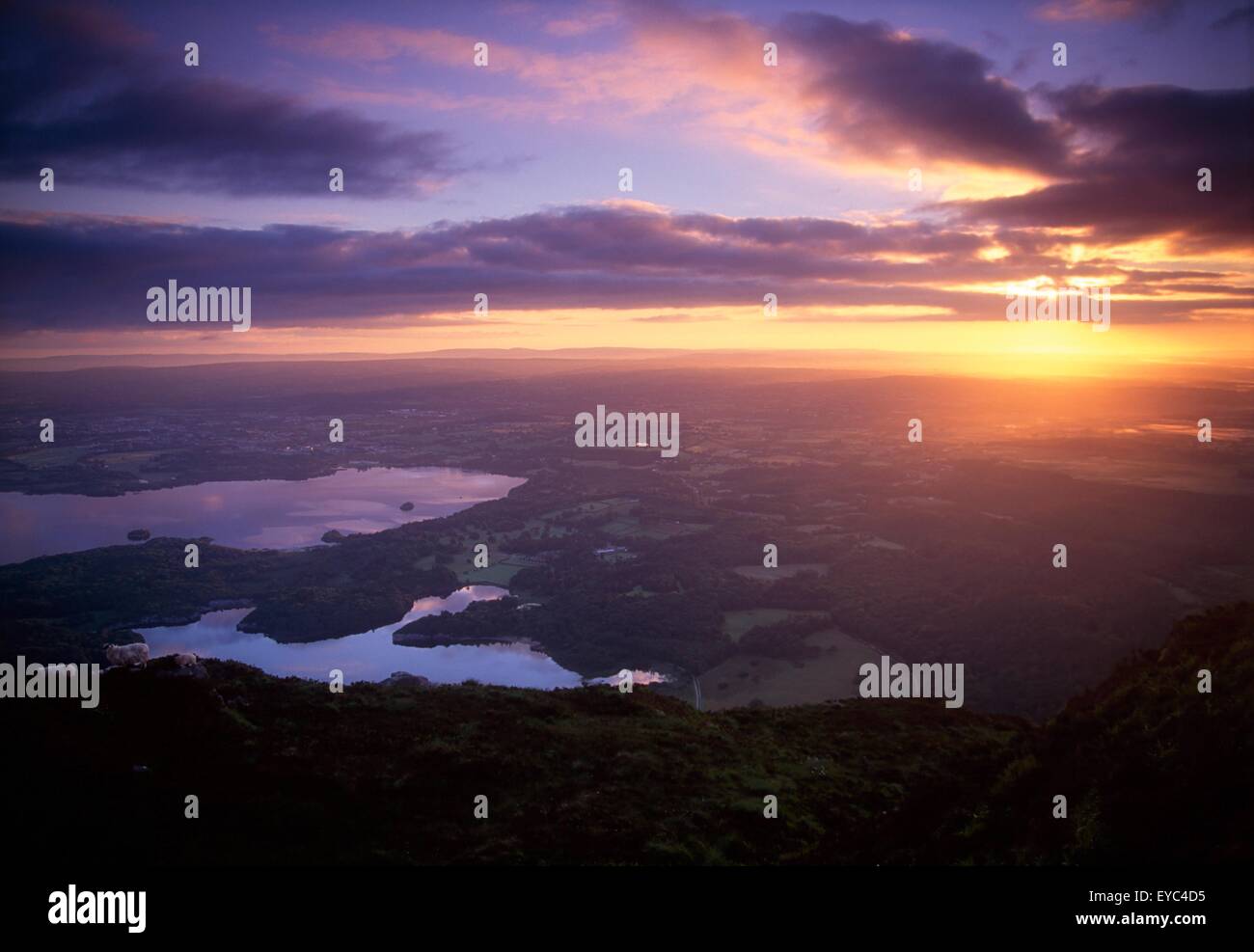 Killarney Lakes From Torc Mountain, Killarney National Park, County ...