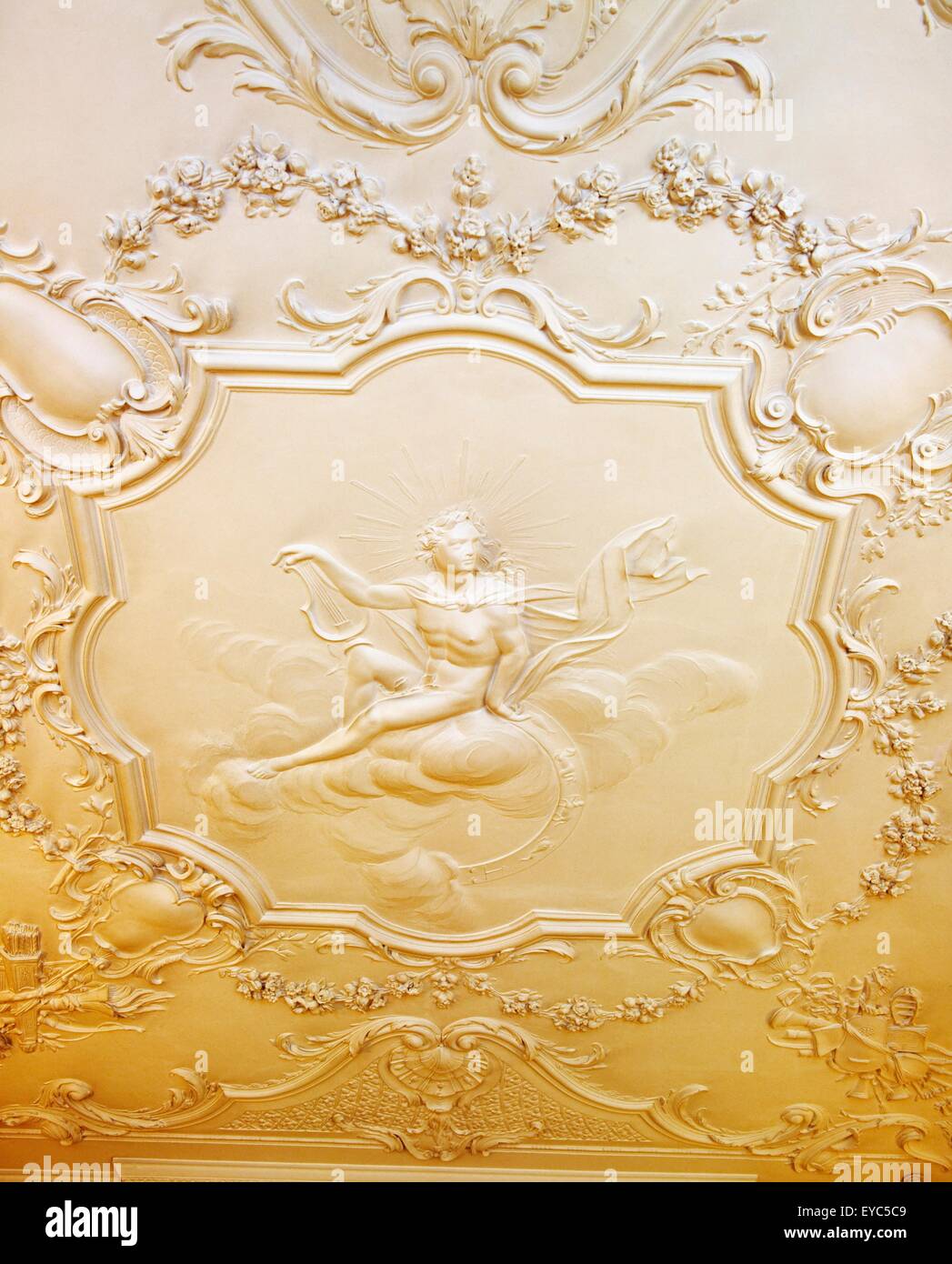 Dublin, Dublin Co, Ireland; The Apollo Room Ceiling Inside The Dublin ...
