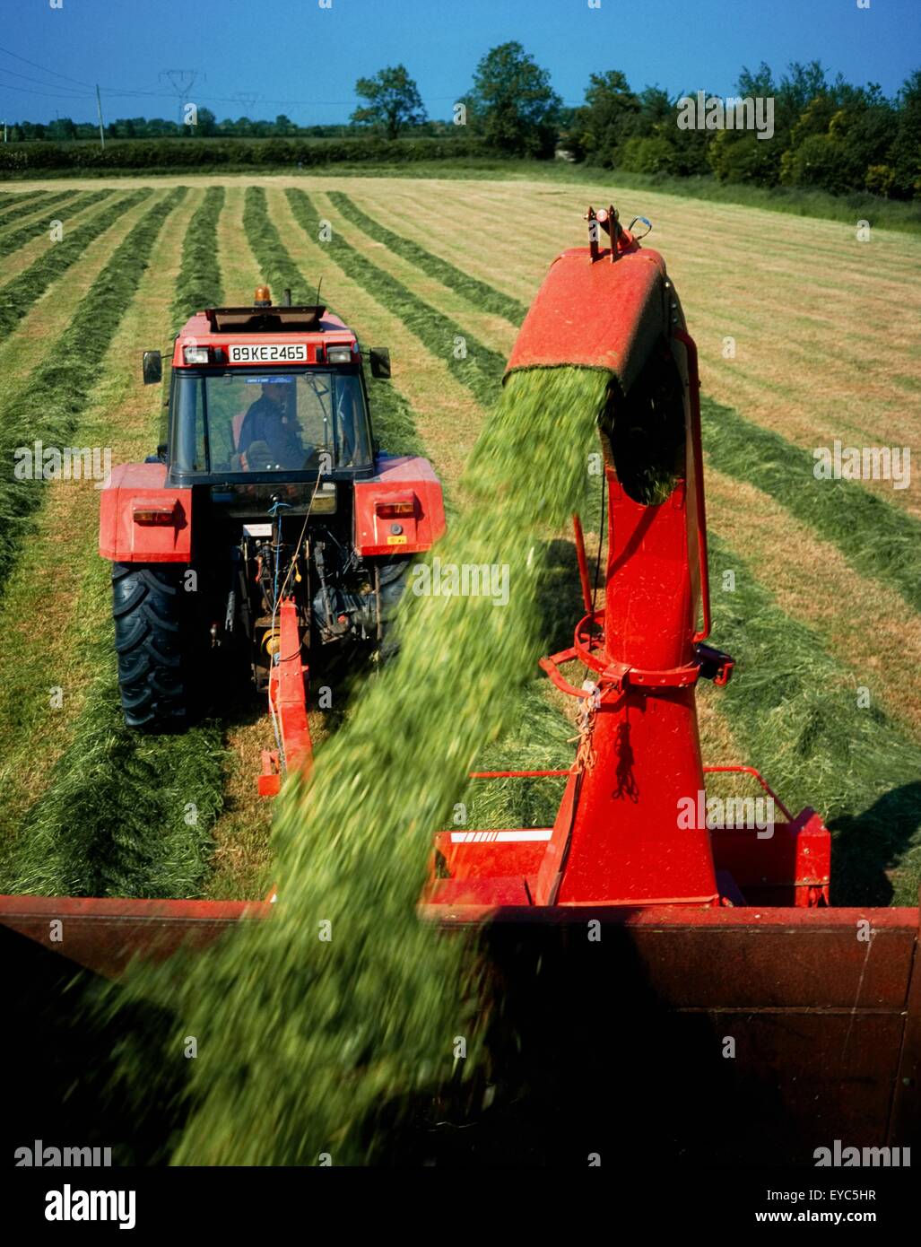 Ireland; Farmer In Tractor Collecting Silage Stock Photo - Alamy