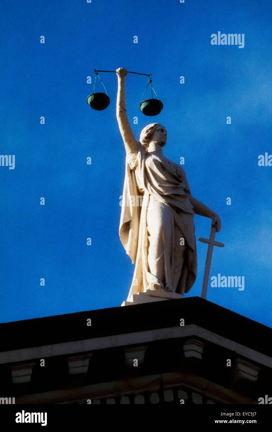 Crown Court, Belfast, Ireland; Law And Order Statue Stock Photo - Alamy