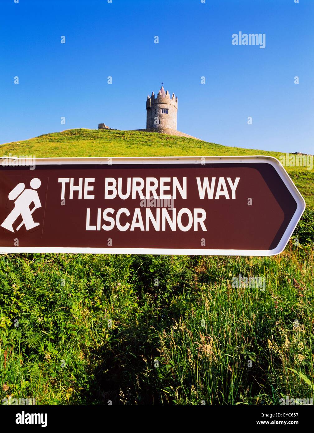 The Burren Way, Doonagore Castle, Doolin, County Clare, Ireland; Hiking ...