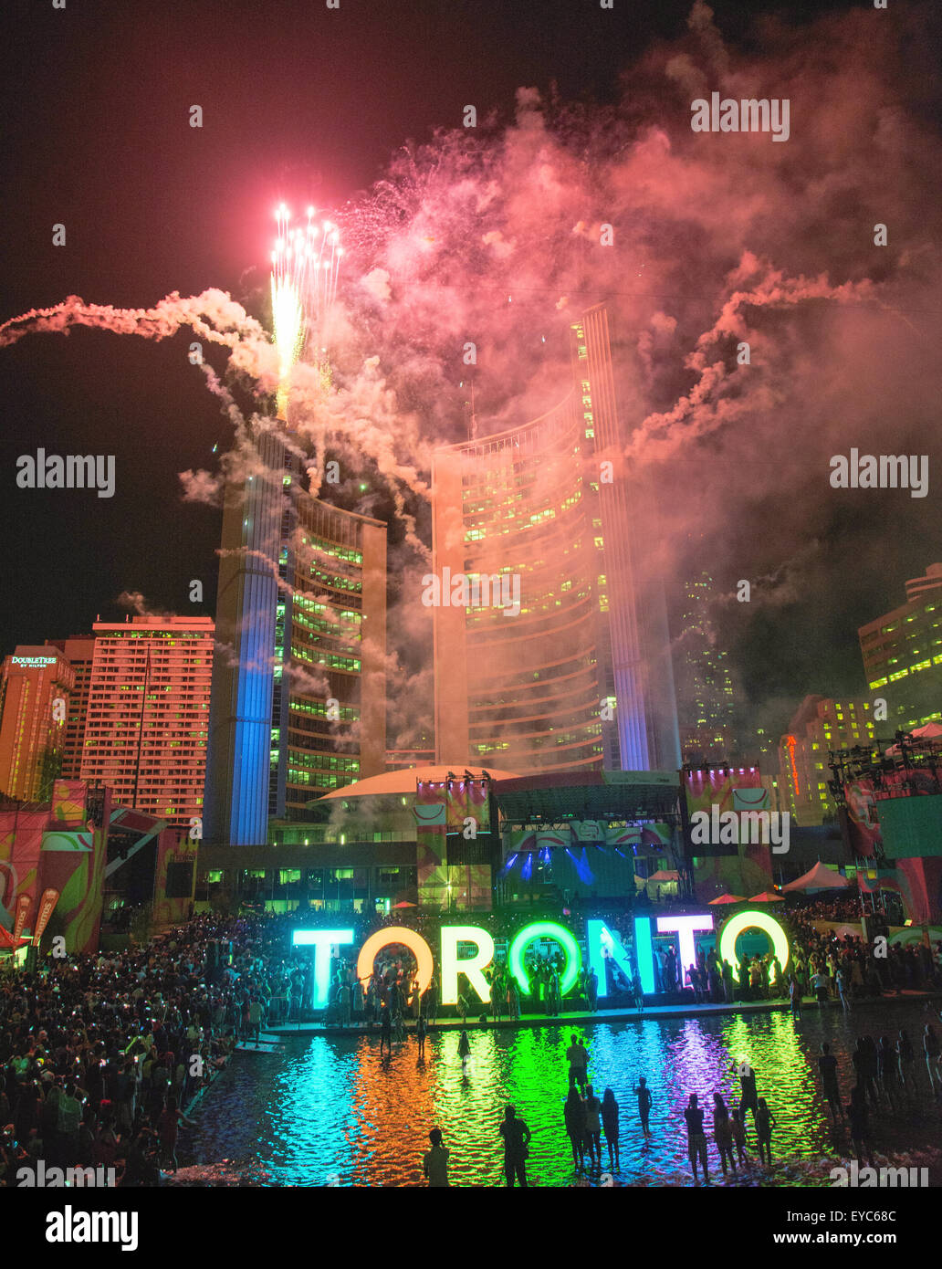 Toronto, Canada. 26th July, 2015. Dazzling fireworks display at city ...