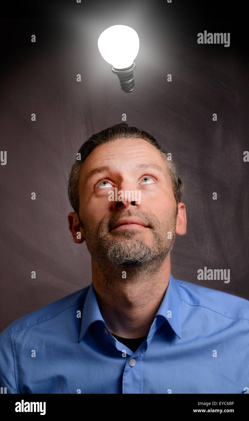 Thinking black man having idea hi-res stock photography and images - Alamy