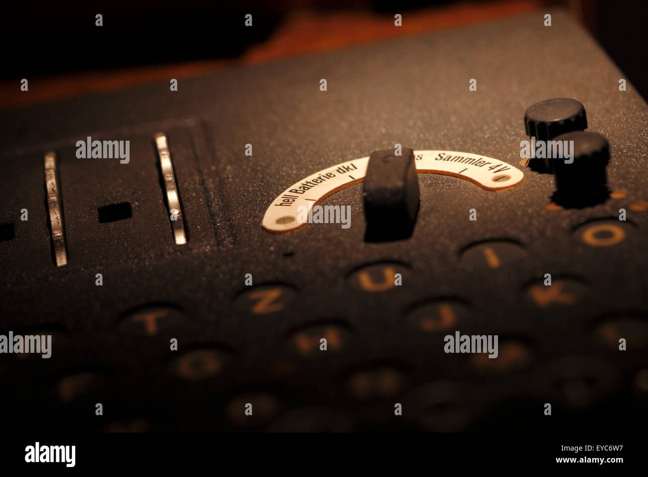 The Enigma machine. German encryption machine in World War II Dials ...