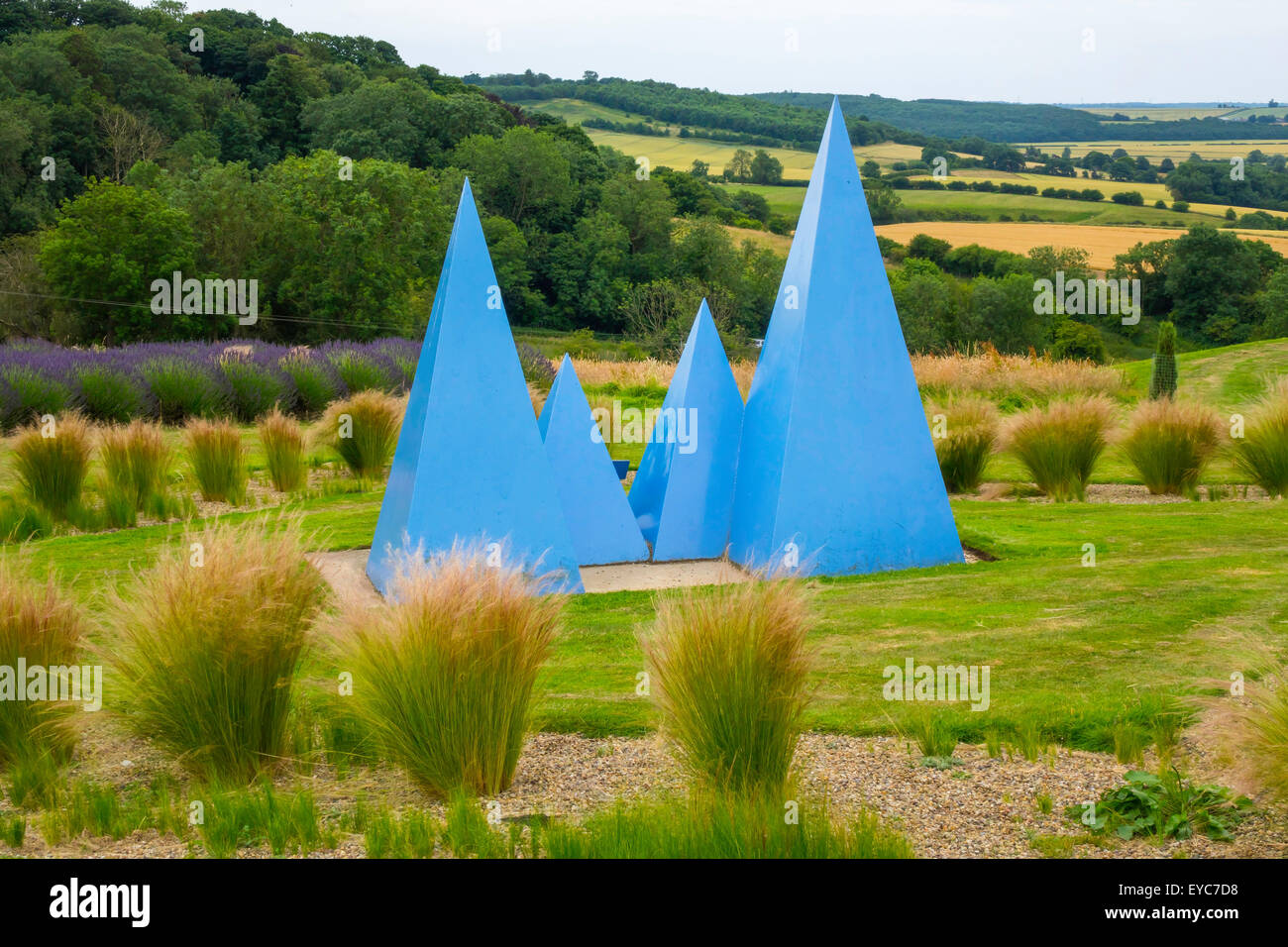 Blue pyramids mark the Memorial Garden for Lynne Goodwill co-founder at ...