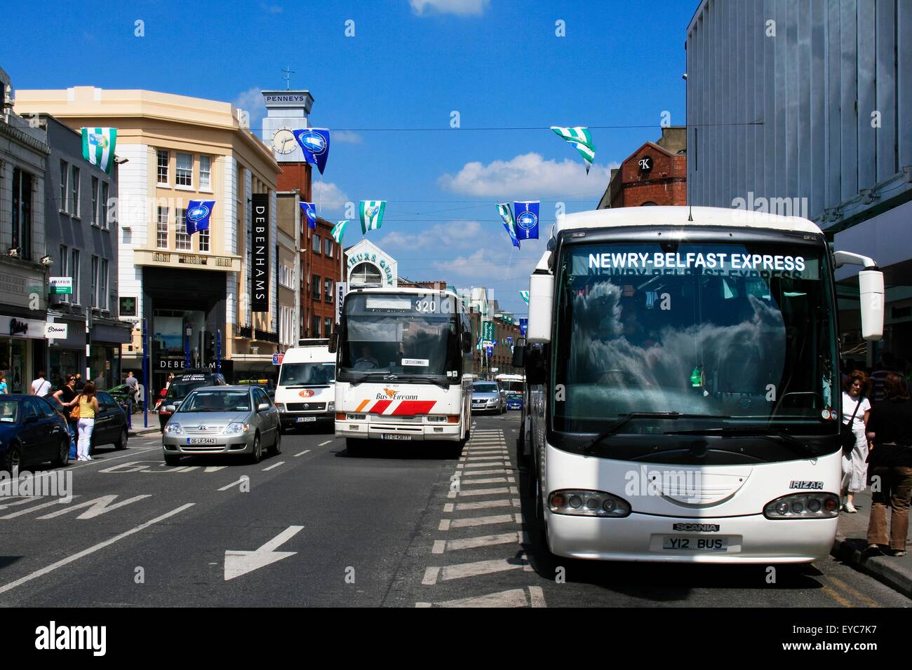 Limerick, County Limerick, Ireland; City Street With Traffic Stock ...