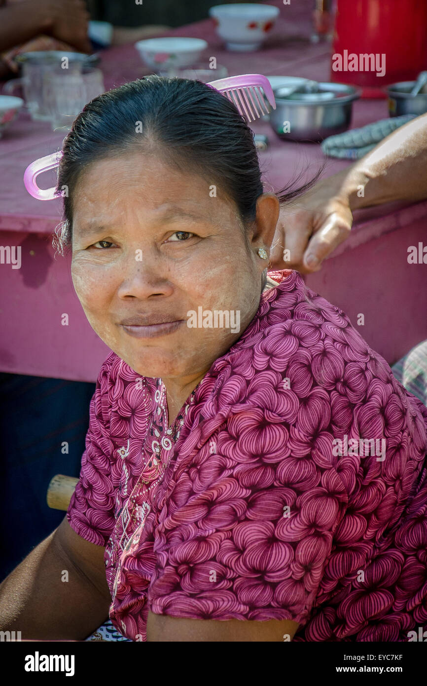Burmese Lady, Yandabo Village, Myanmar Stock Photo - Alamy