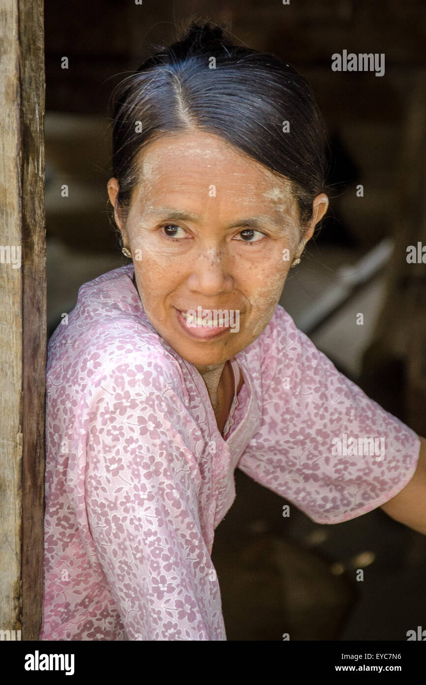 Burmese Lady, Yandabo Village, Myanmar Stock Photo - Alamy