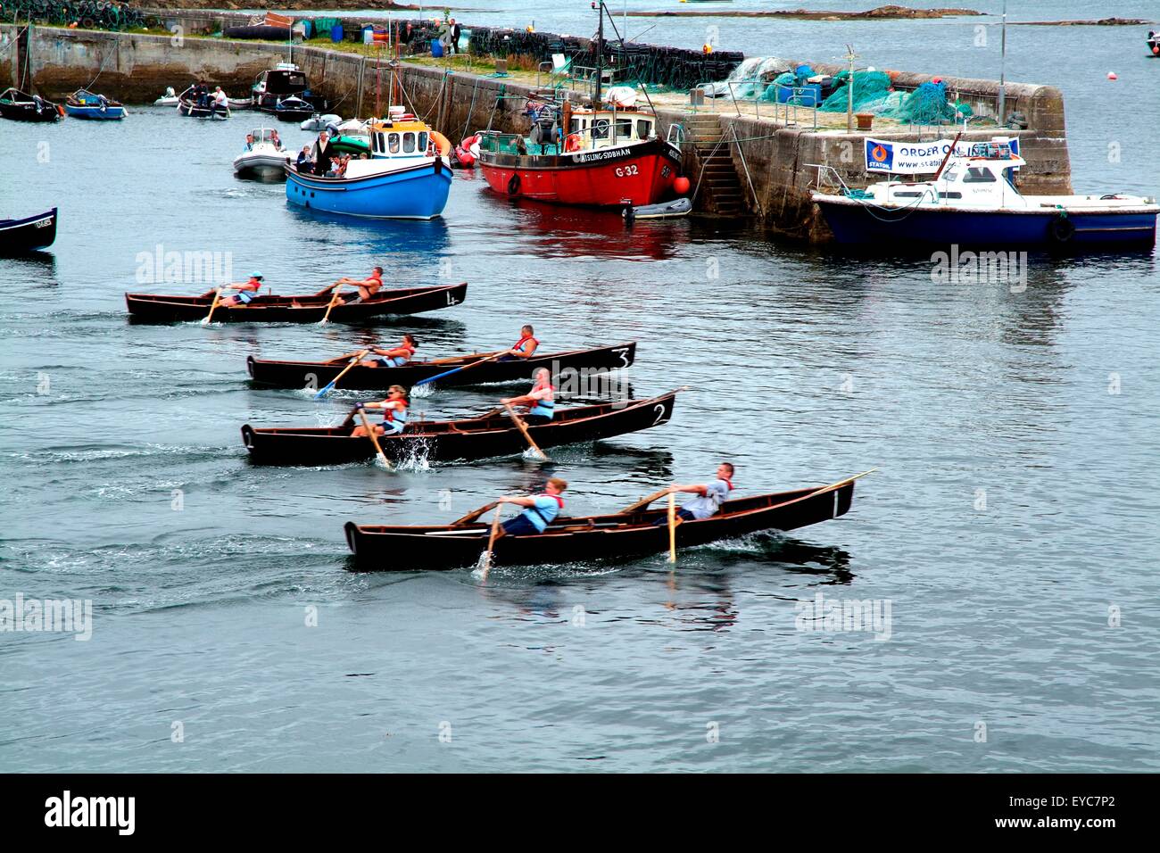 Rowers Competing In Race Stock Photo - Alamy
