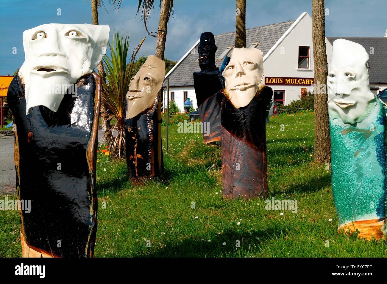 Ballyferriter, County Kerry, Ireland; Outdoor Pottery Sculptures Stock ...