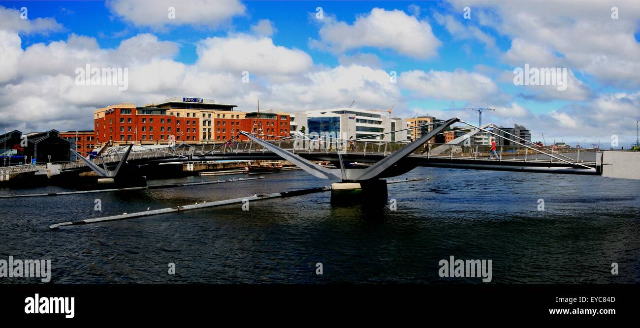 Dublin City, County Dublin, Ireland; Cityscape With Bridge Stock Photo ...