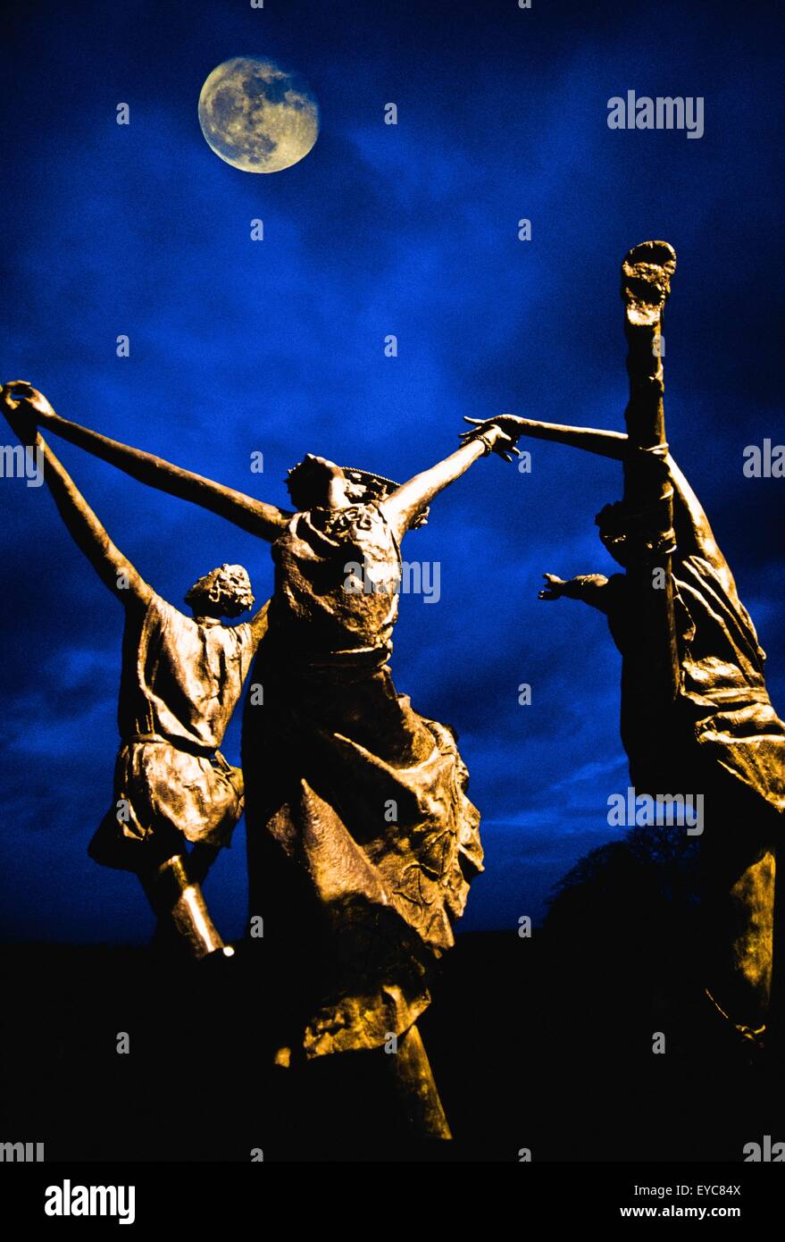 Bru Boru, Rock Of Cashel, Co Tipperary, Ireland; Sculpture With A Full ...