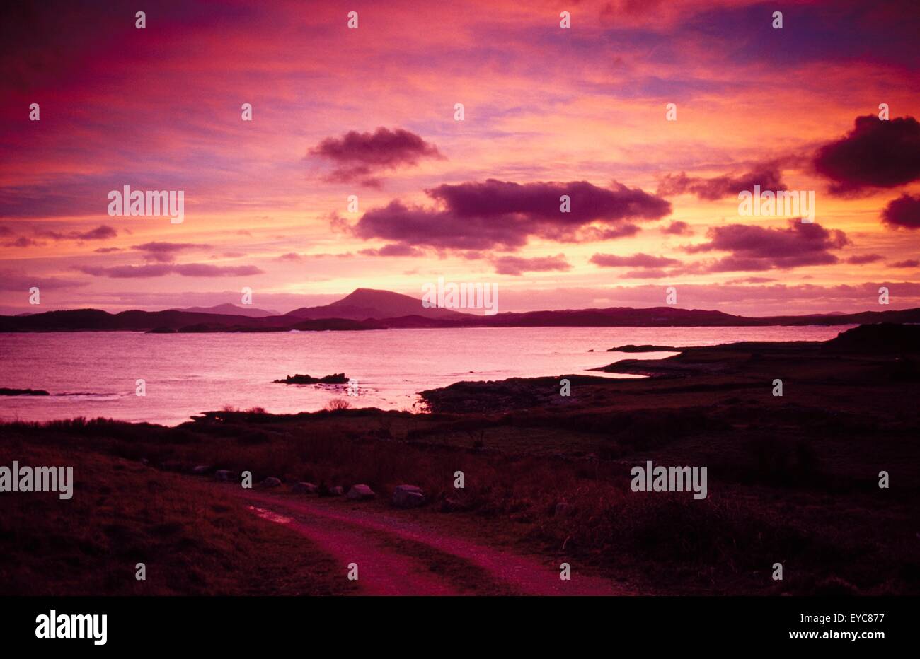 Looking Across Sheephaven Bay At Sunset Towards Muckish Mountain ...