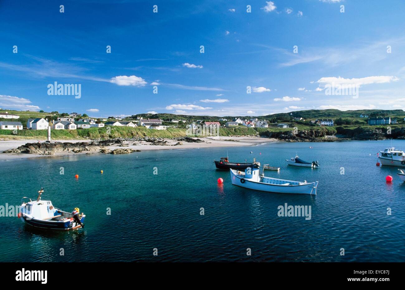 Boats And Beach, Portnablagh, County Donegal, Ireland Stock Photo - Alamy