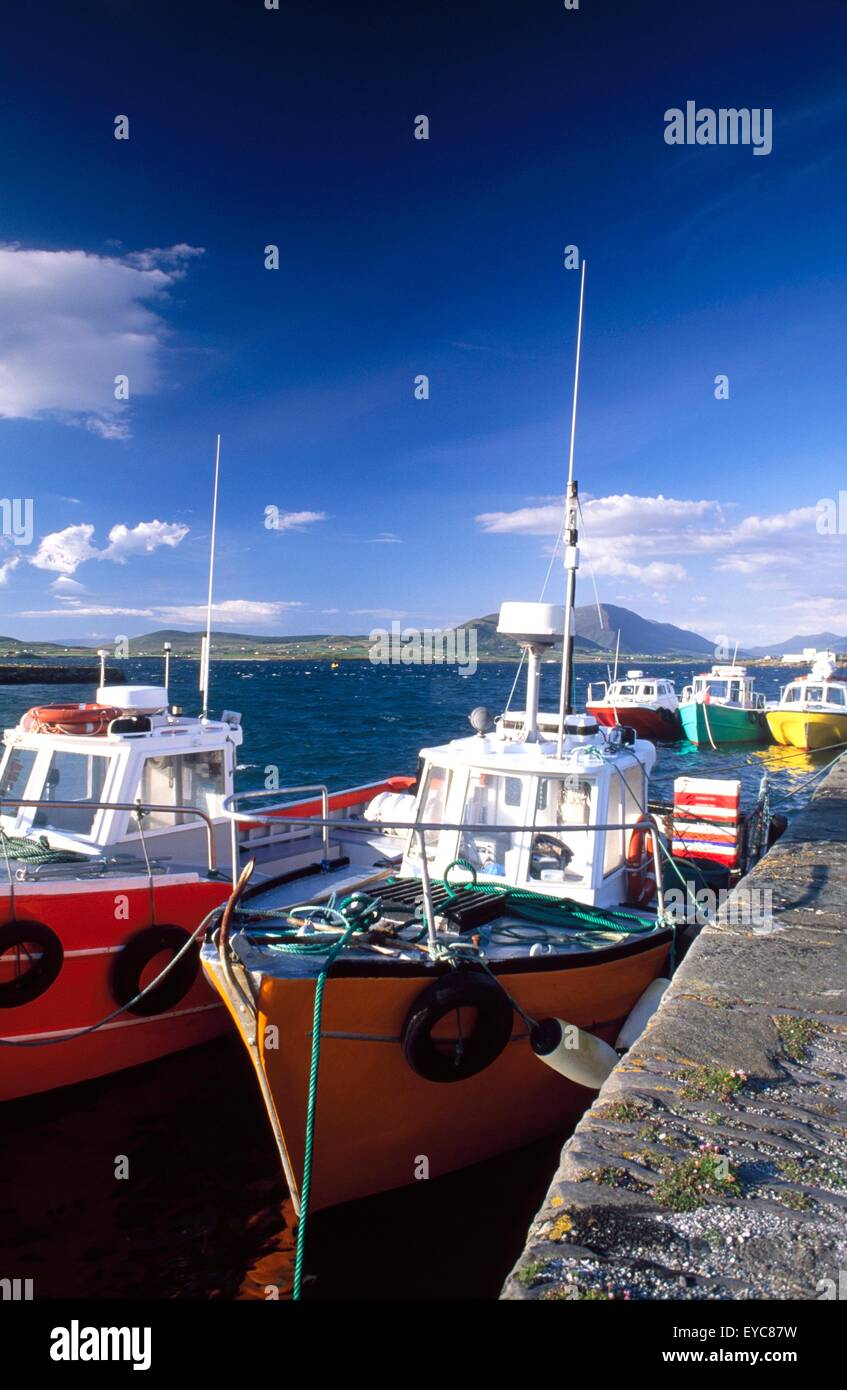 Fishing Boats At Knightstown Harbour, Valentia Island, County Kerry ...