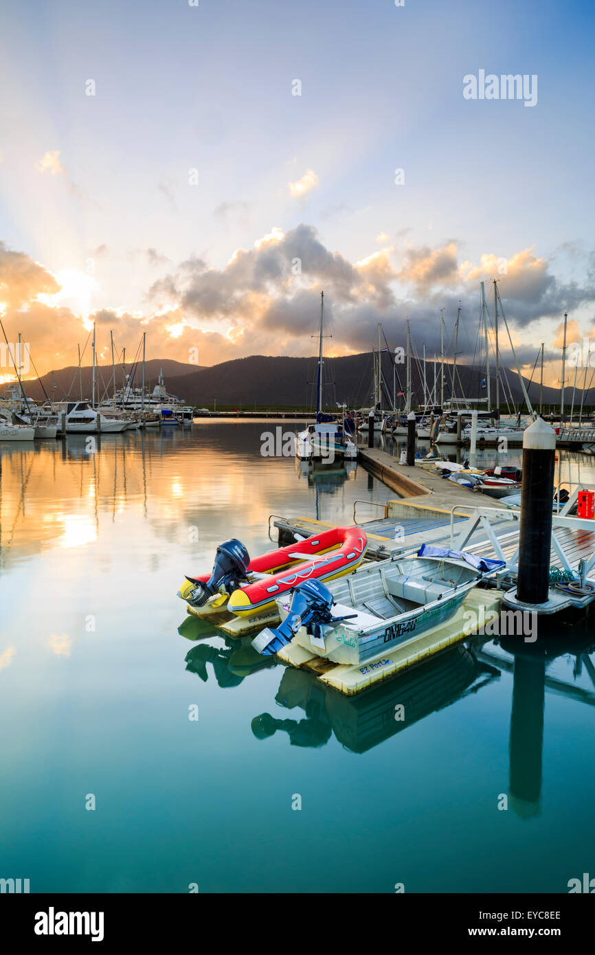 Cairns Marlin Marina at sunrise. Cairns, Queensland Stock Photo - Alamy