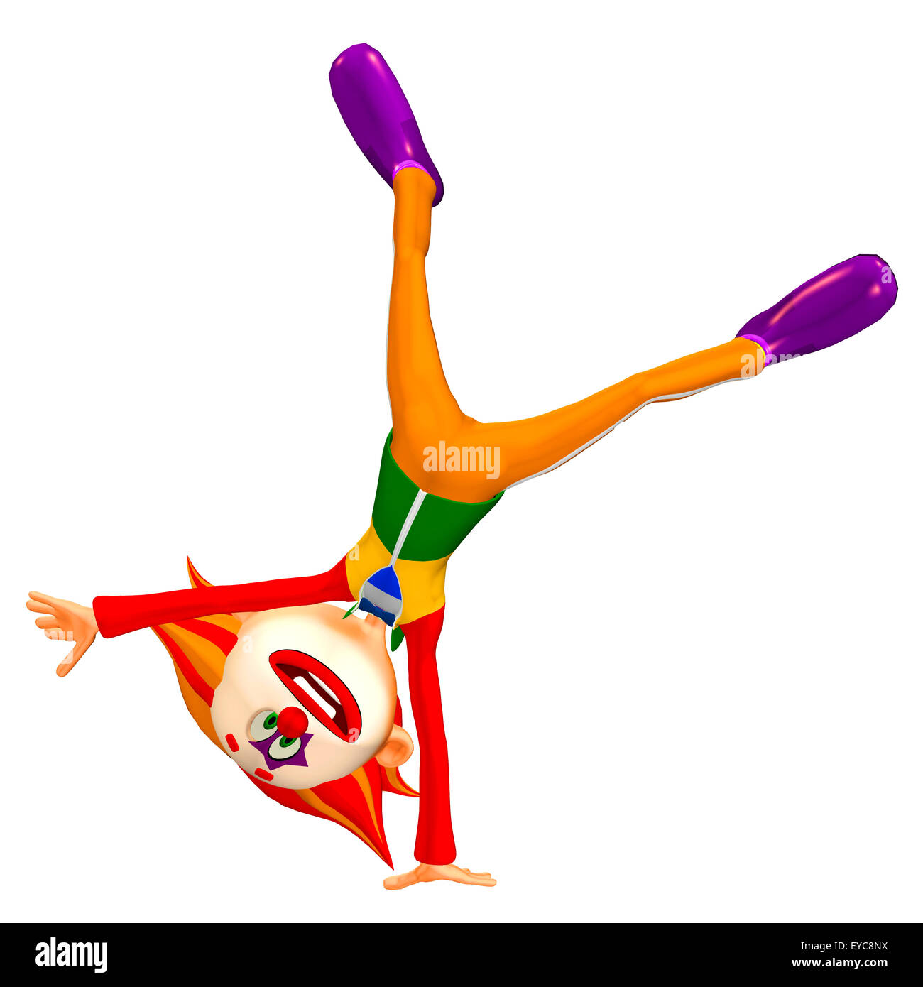 Illustration of a clown fooling around isolated on a white background ...