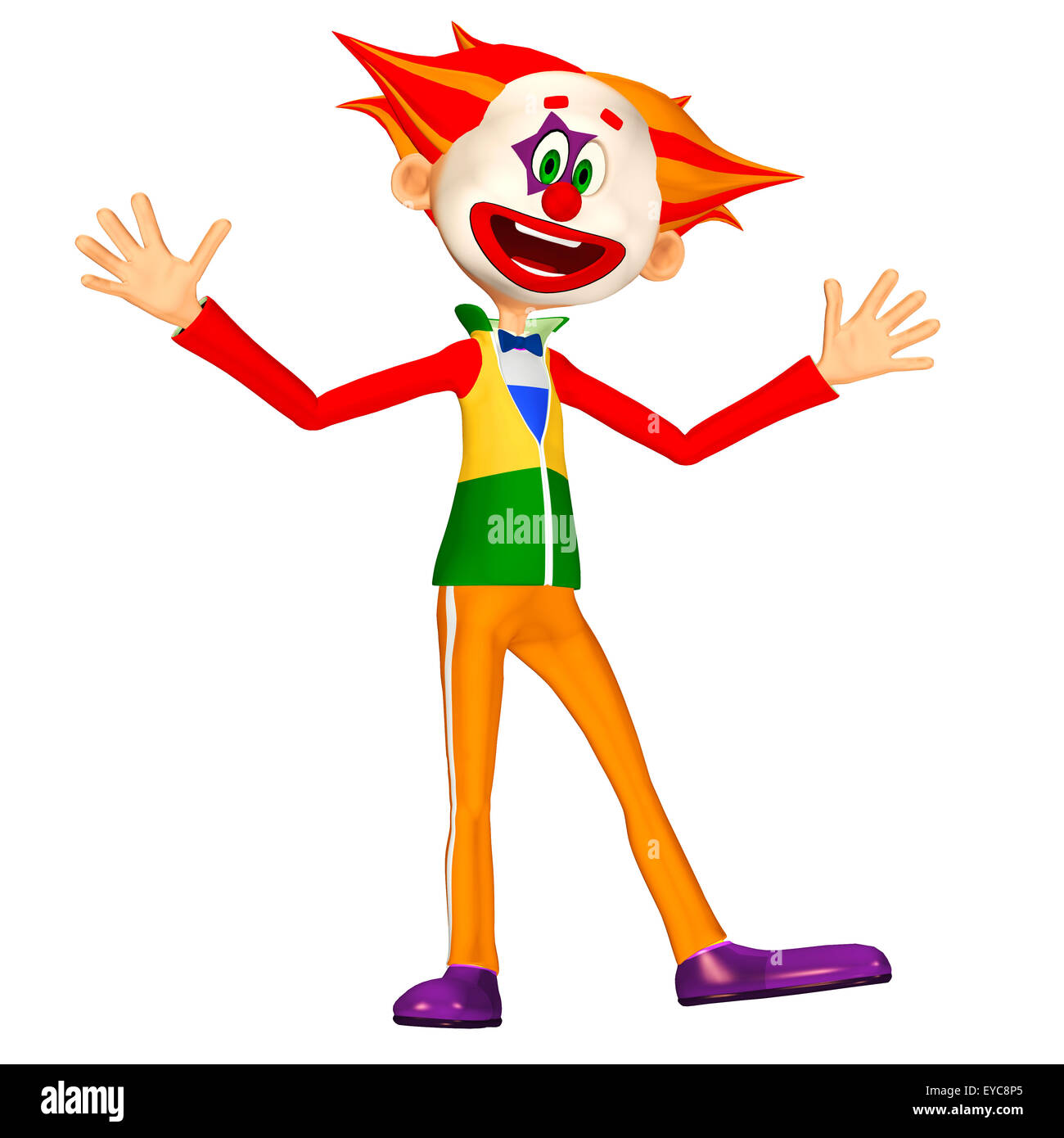 Illustration of an excited clown isolated on a white background Stock ...