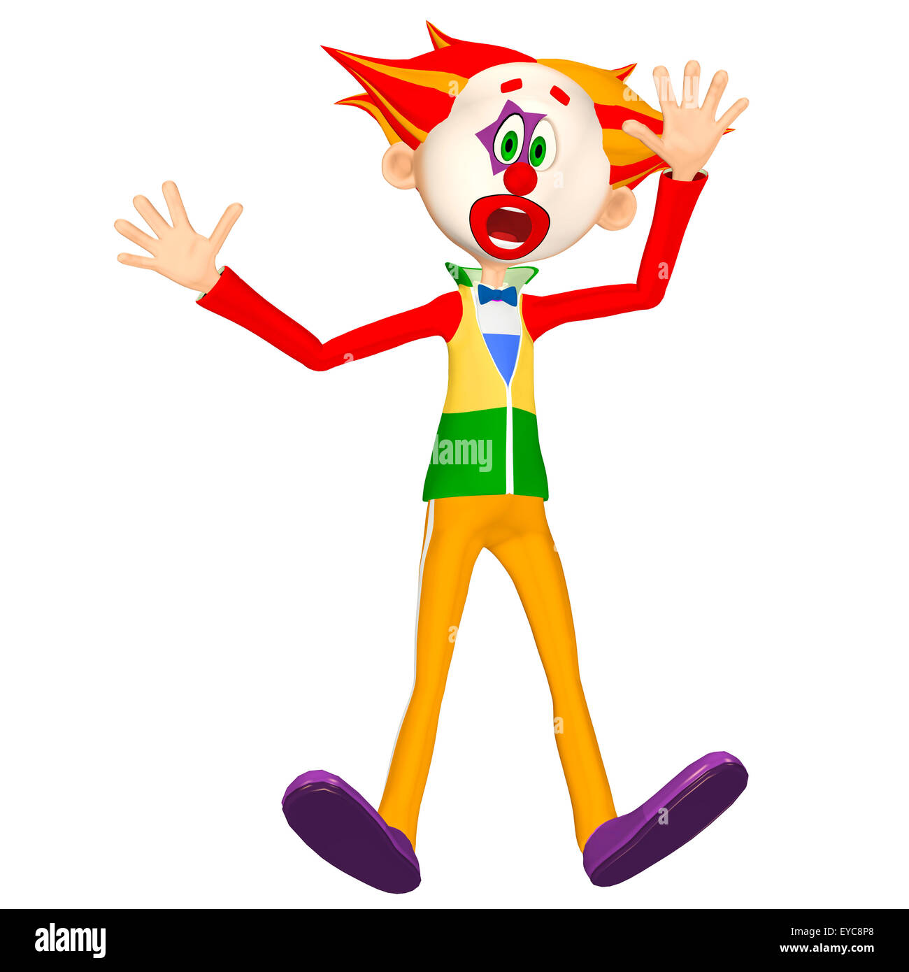 Illustration of a surprised clown isolated on a white background Stock ...