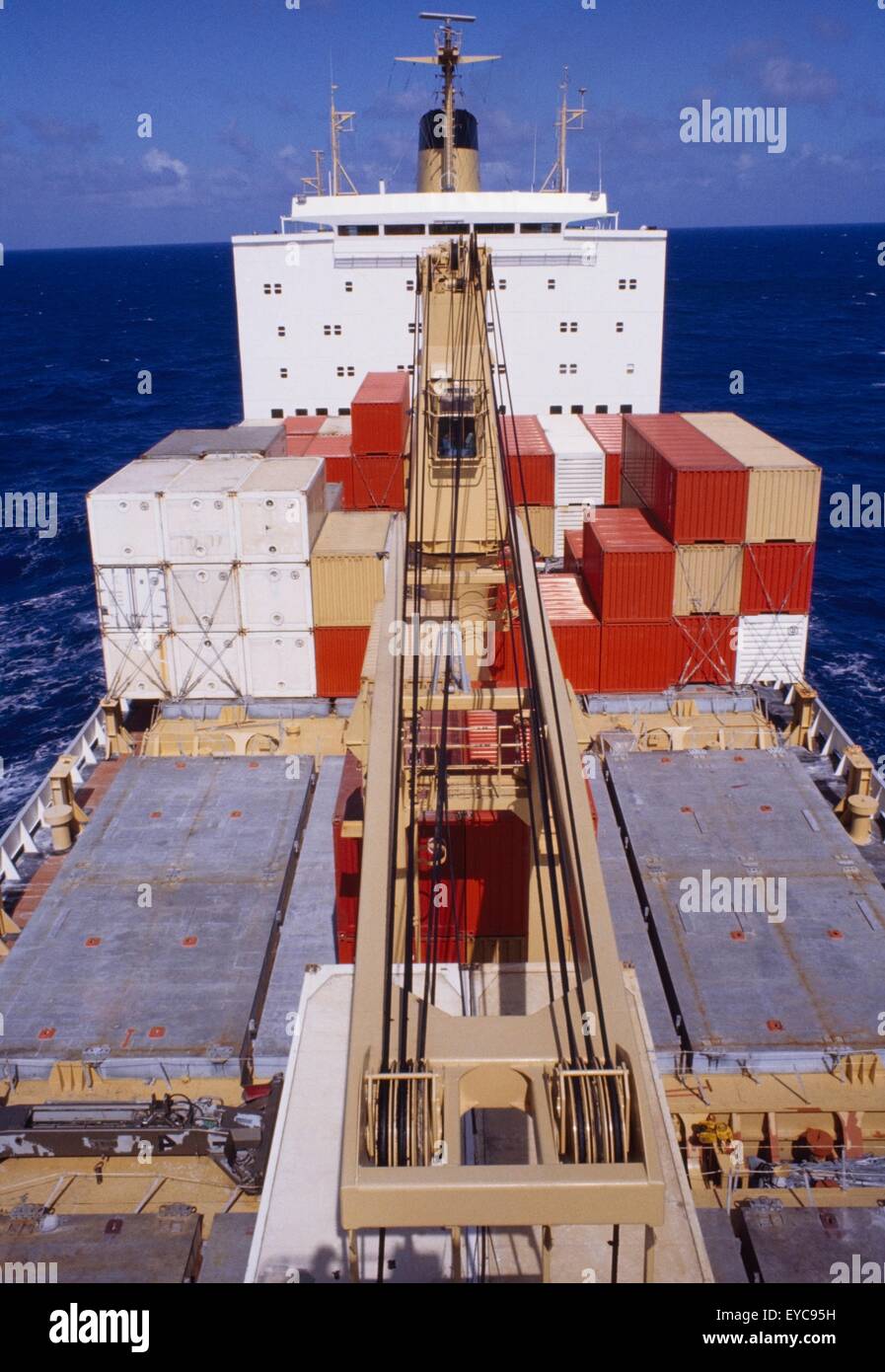 Container Ship; View To The Water From A Container Ship Stock Photo - Alamy