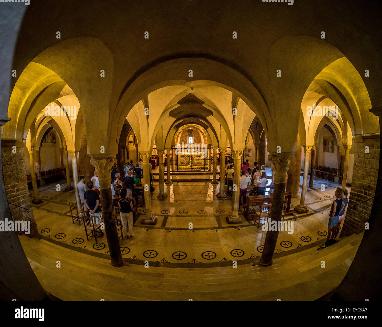 Crypt of San Miniato al Monte during a service. Florence, Italy Stock ...
