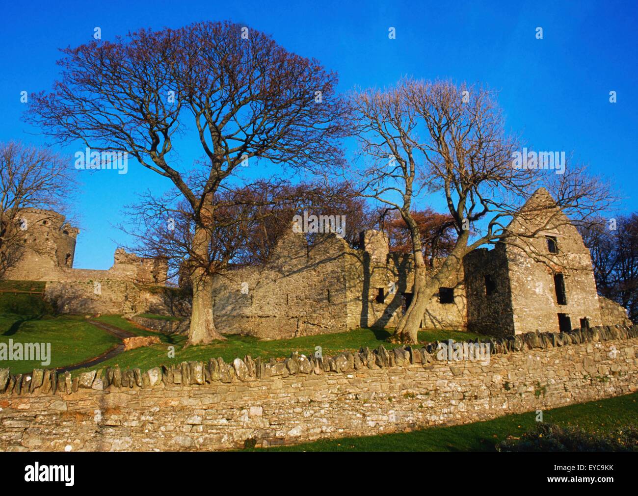 Dundrum Castle, Co Down, Northern Ireland; 12Th Century Castle Stock ...
