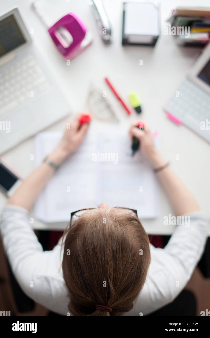 Hannover, Germany, student learning at the desk Stock Photo - Alamy