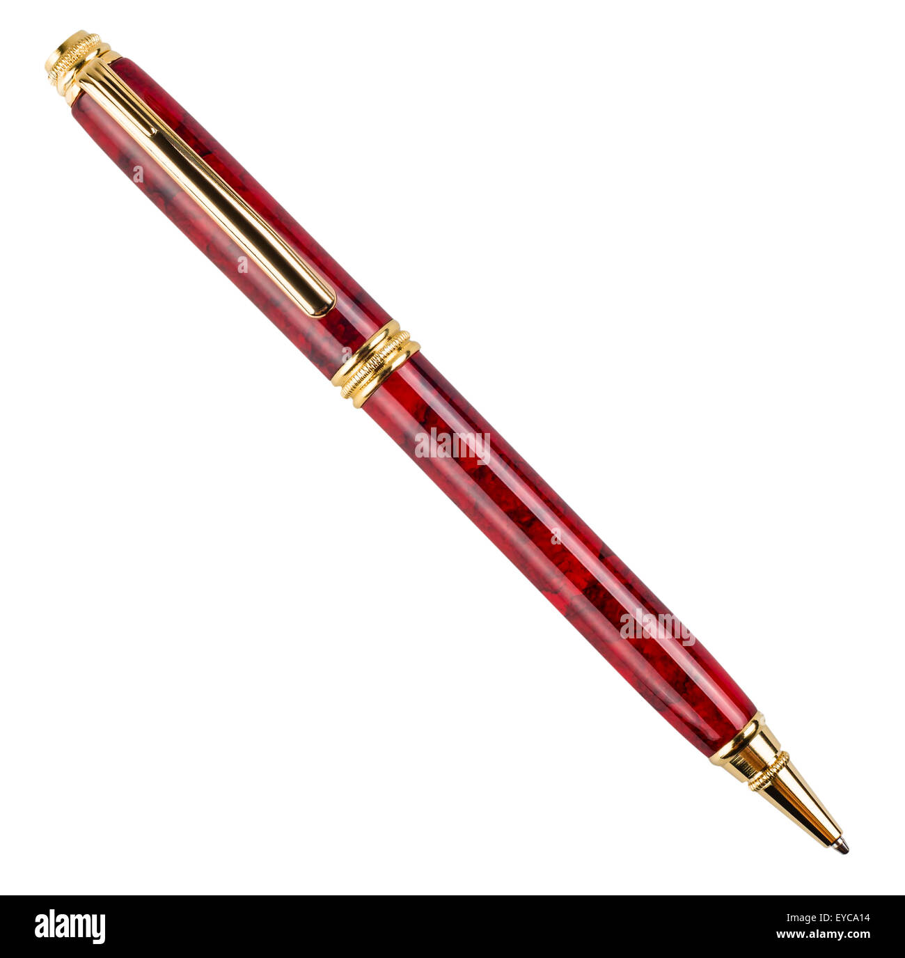 the gold pen isolated on white background Stock Photo - Alamy