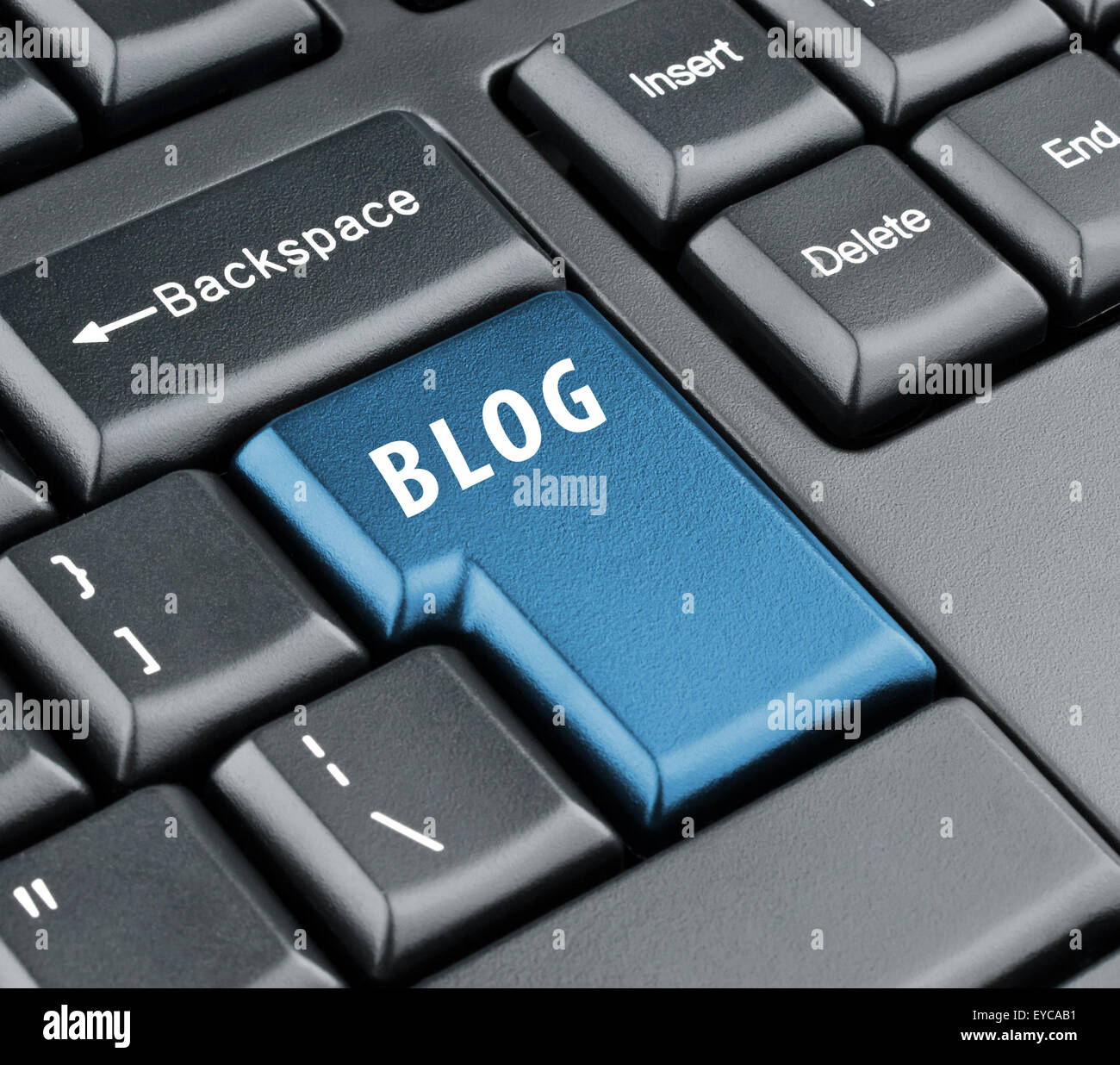 Keyboard Blog Key Stock Photo Alamy