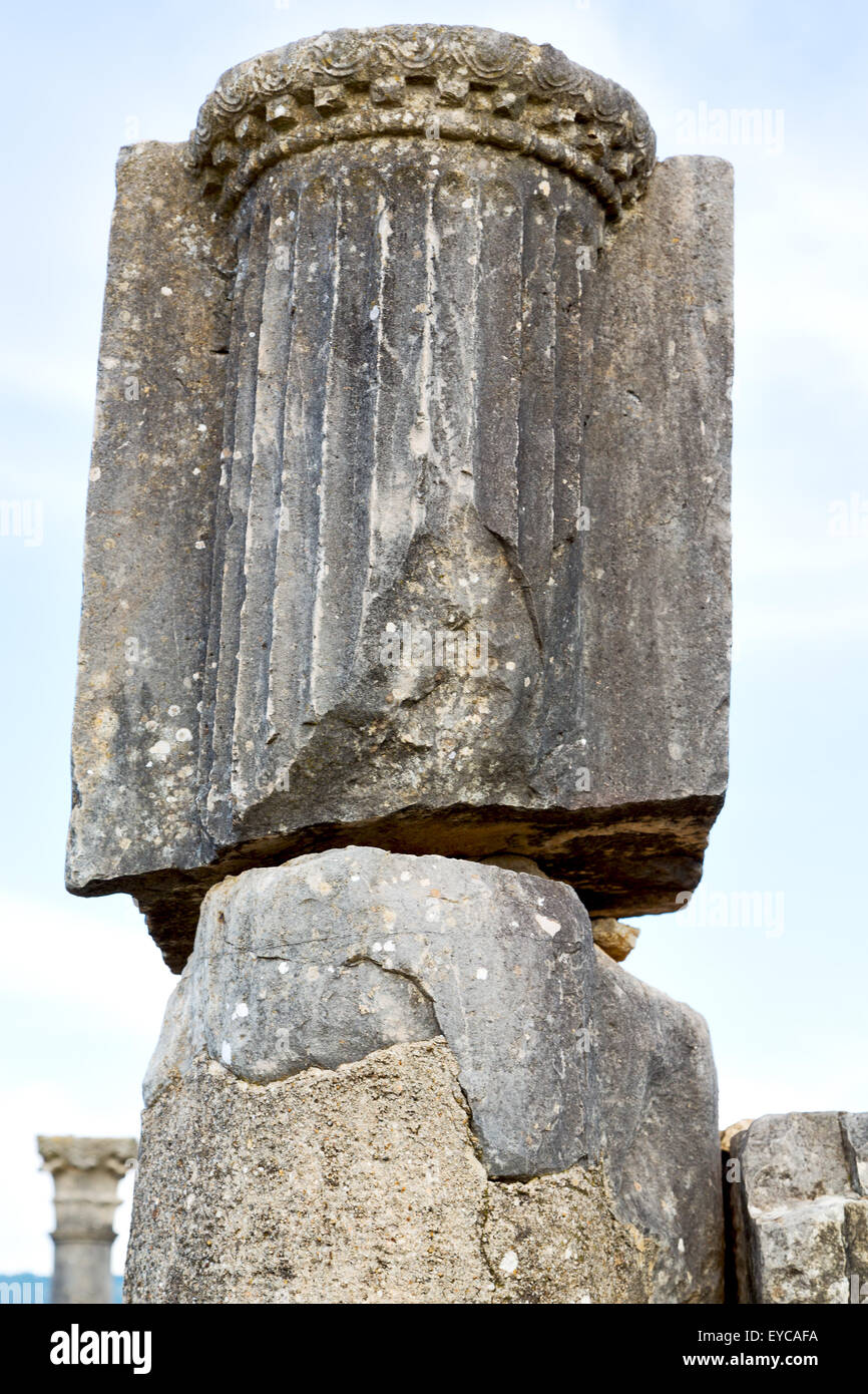 old column in the africa sky history and nature Stock Photo - Alamy