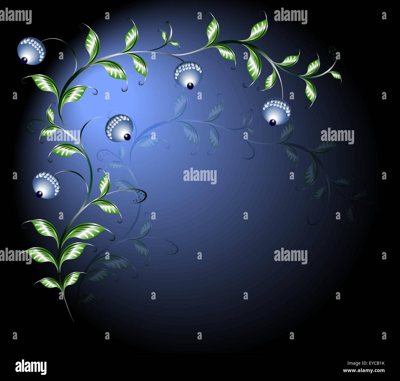 Border of branches with flower buds. EPS10 vector illustration Stock ...