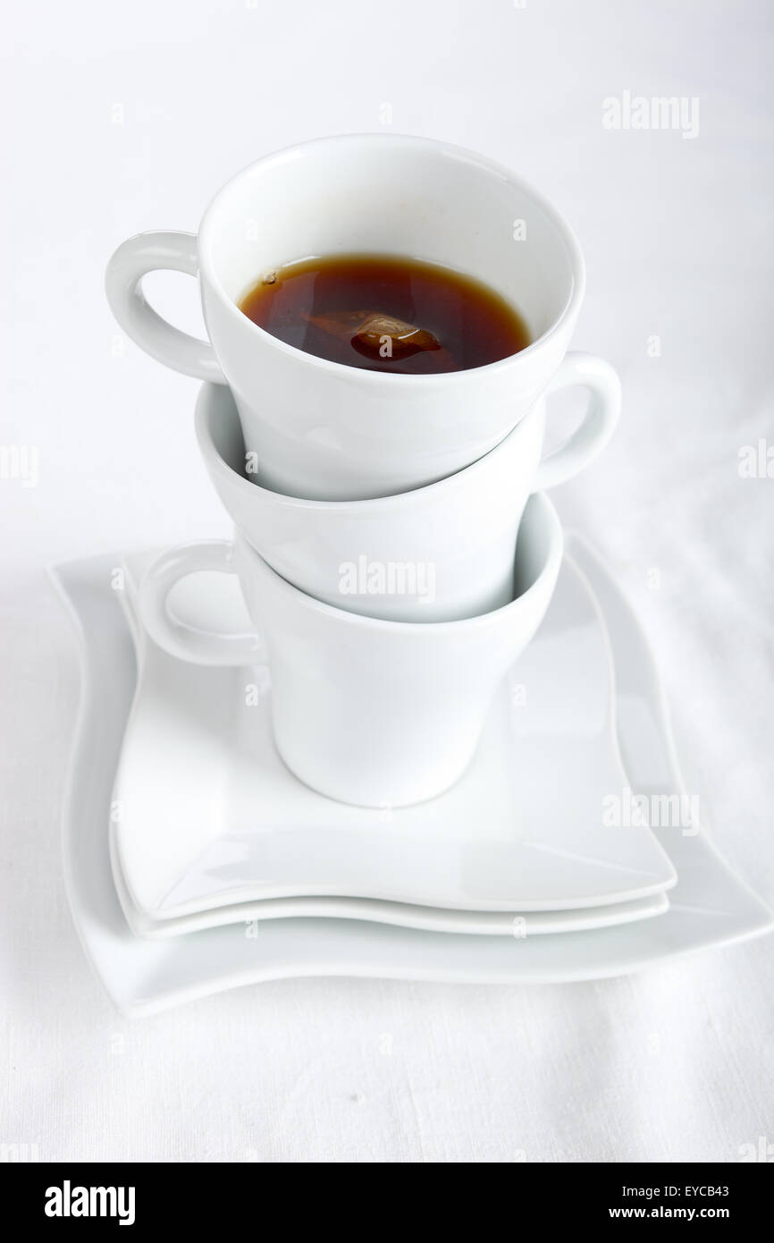 Dirty tea dish Stock Photo - Alamy