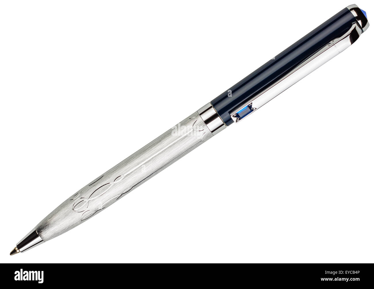 silver pen isolated on white background Stock Photo - Alamy