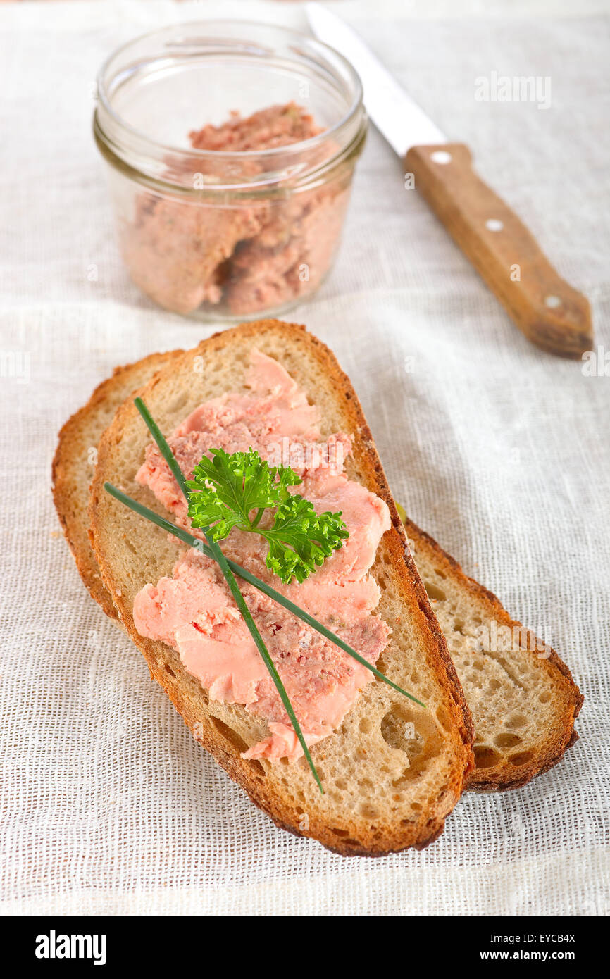 Meat spread bread Stock Photo - Alamy