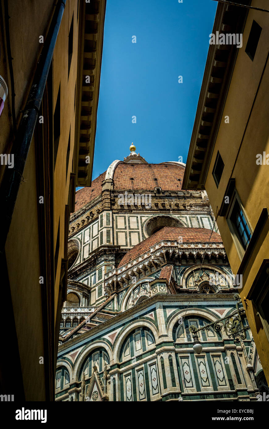 Filippo Brunelleschi's dome on Florence Cathedral glimpsed between ...