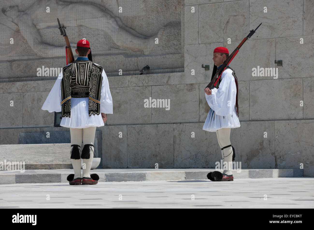 Tsoliades standing still, during change of the sentry stand/ guards at ...